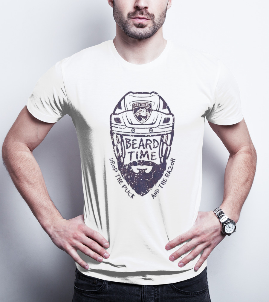 Beard Time Florida Panthers Drop The Puck And The Razor T-Shirt