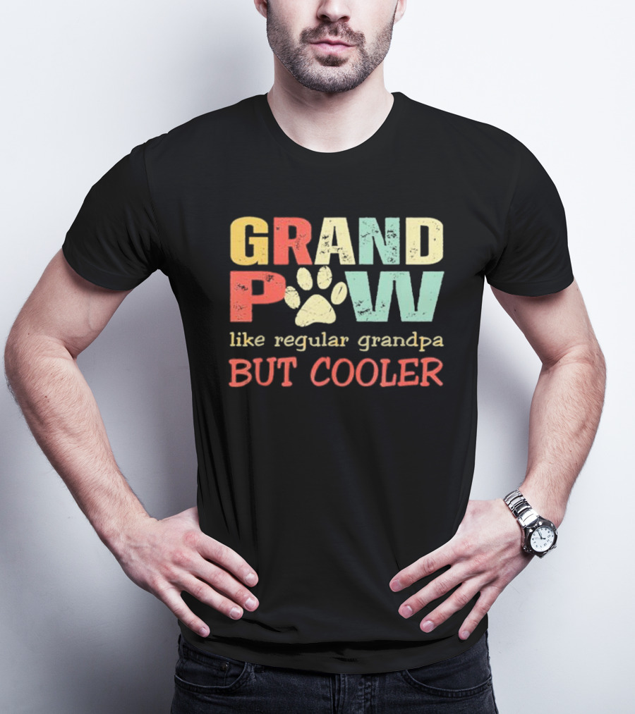 Grandpaw Like Regular Grandpa But Cooler Paw Print Father's Day T-Shirt