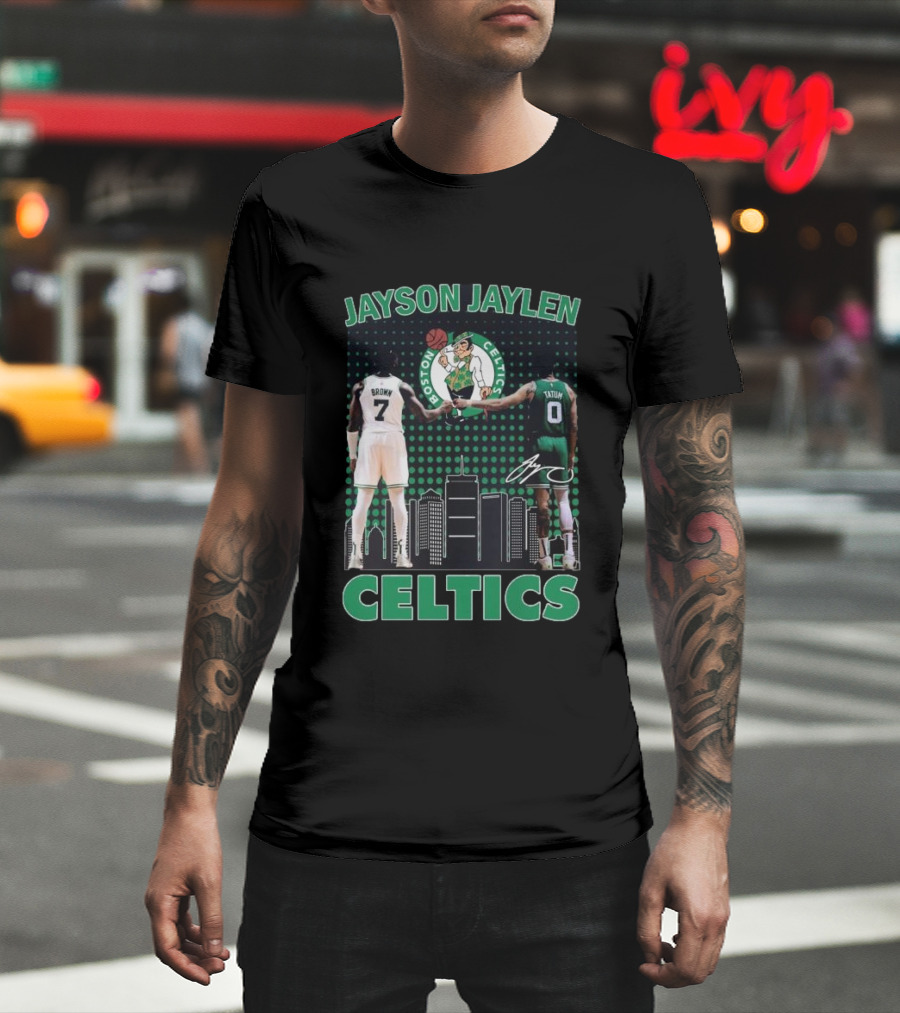 Jayson Jaylen Boston Celtics Jaylen Brown Jayson Tatum Signatures T-Shirt