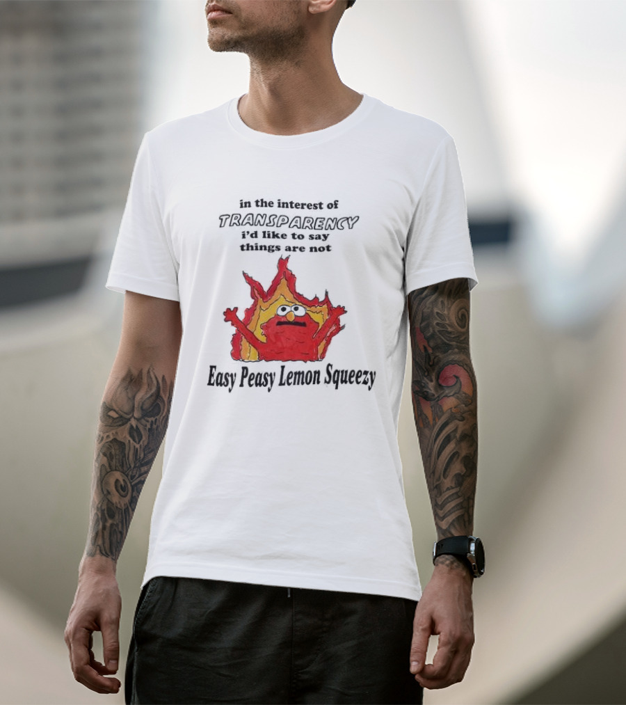 In The Interest Of Transparency I’d Like To Say Things Are Not Easy Peasy Lemon Squeezy Fire Meme T-Shirt