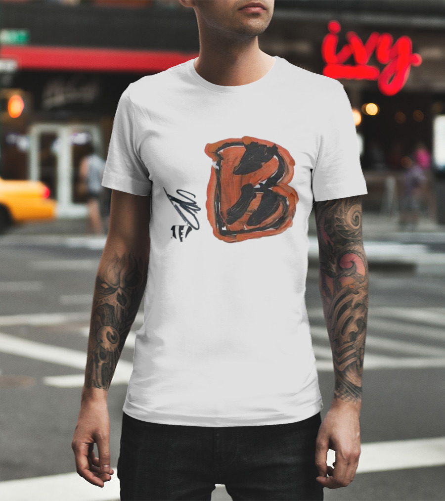 Jermaine Burton Cincinnati Bengals Paint Tri-Blend B T-Shirt