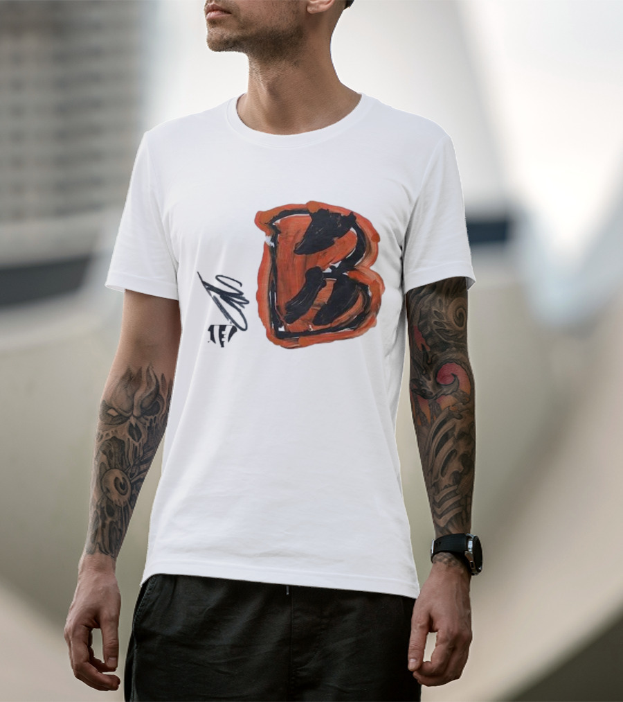Jermaine Burton Cincinnati Bengals Paint Tri-Blend B T-Shirt