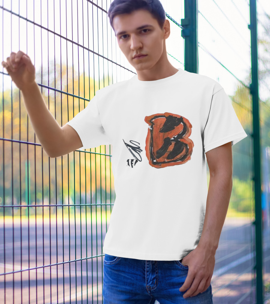 Jermaine Burton Cincinnati Bengals Paint Tri-Blend B T-Shirt