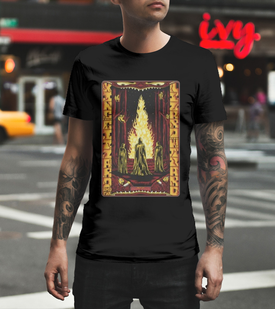 King Gizzard And The Lizard Wizard Cloaked Figures Fire May 27 T-Shirt