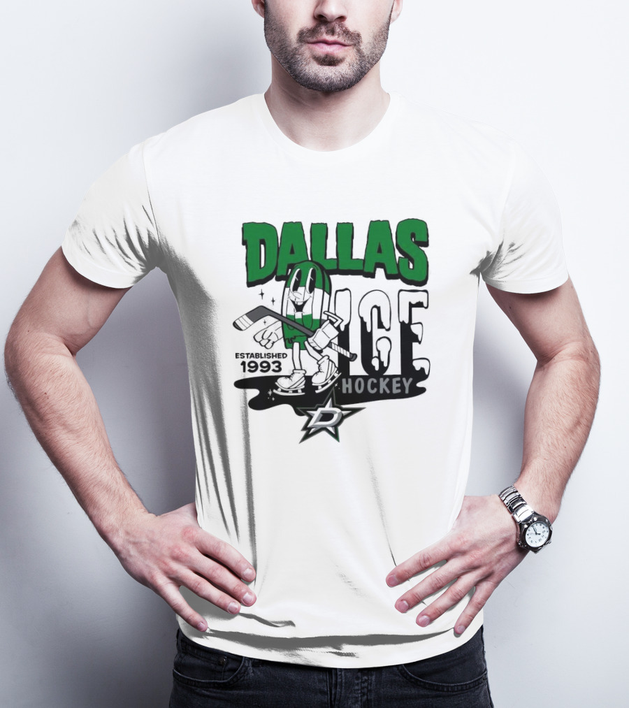Dallas Stars Ice Hockey Established 1993 Youth Mitchell And Ness T-Shirt