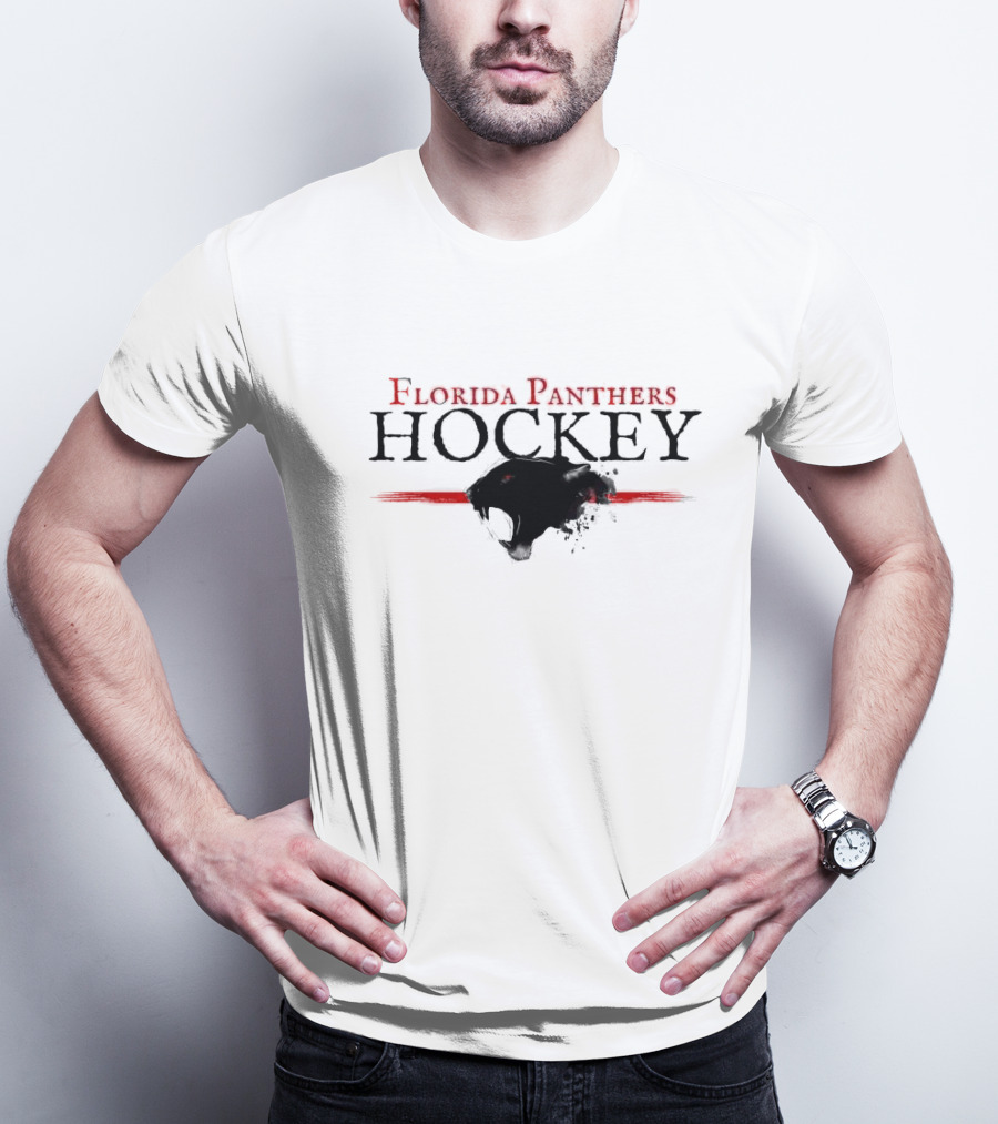 Florida Panthers Vintage Hockey Black Red Panther T-Shirt