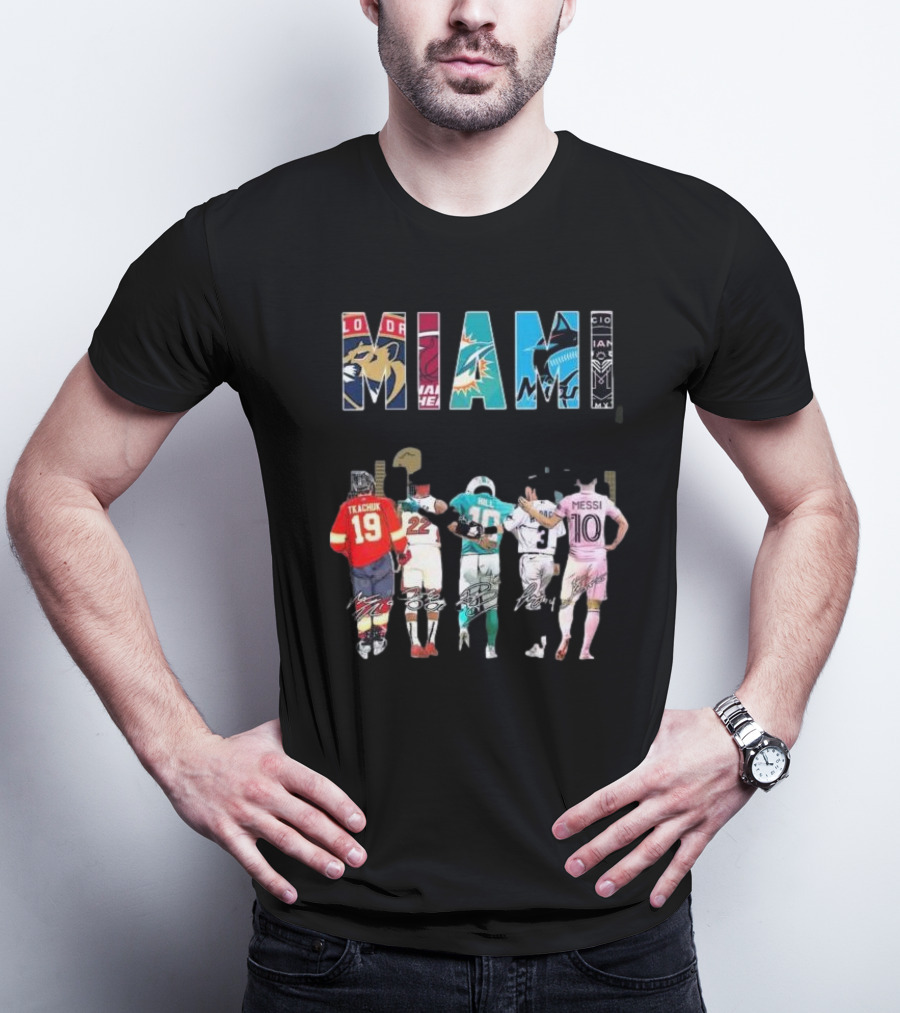 Miami Florida Panthers Heat Dolphins Marlins City Soccer Tee Players T-Shirt