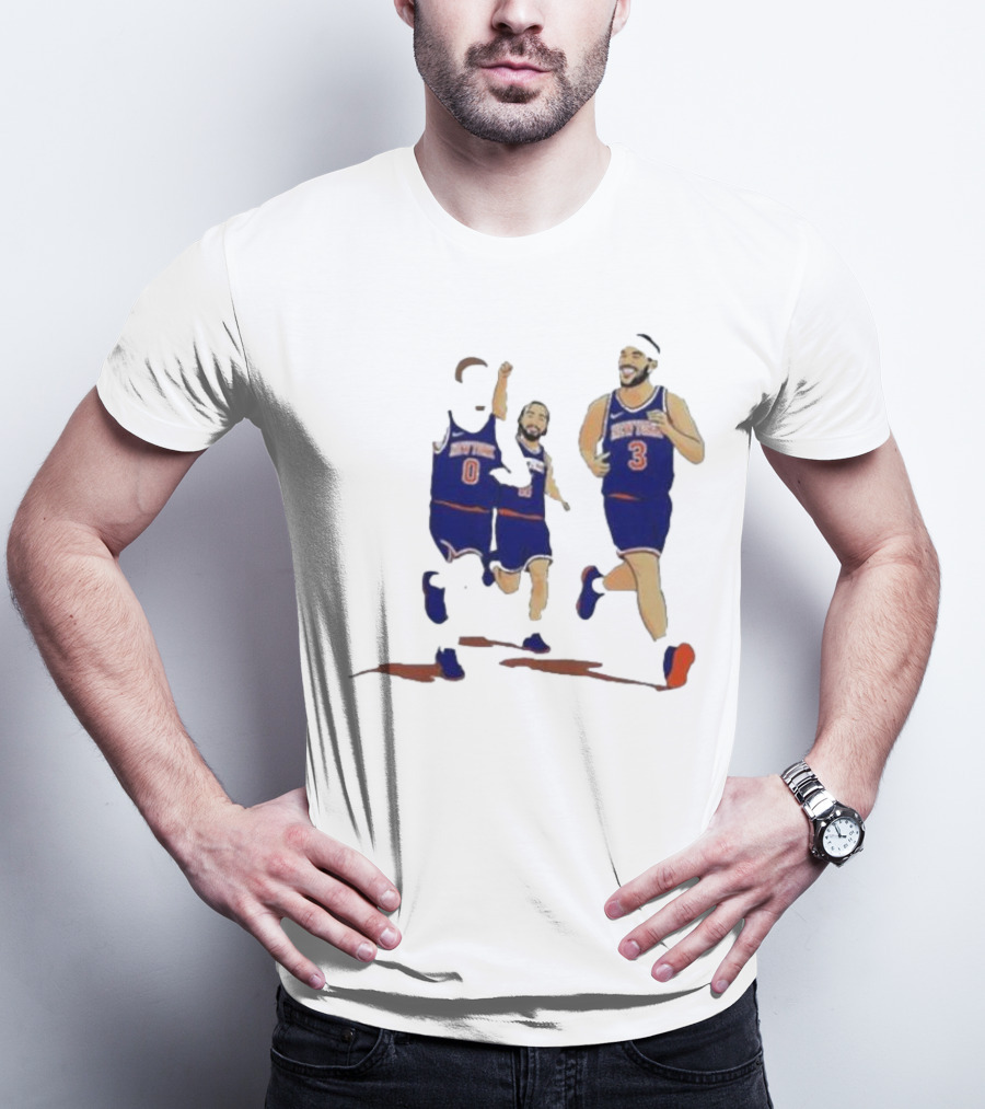 New York Knicks Donte DiVincenzo Jalen Brunson Josh Hart Villanova Basketball Team Players T-Shirt