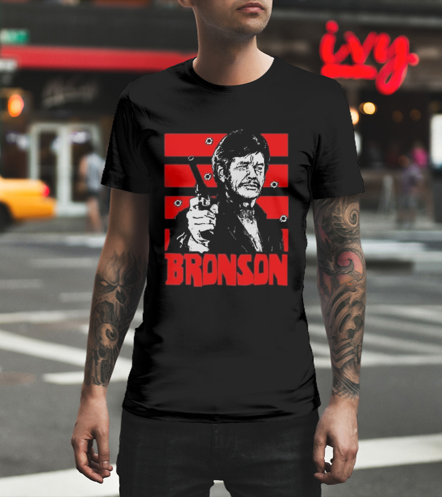 Chat Rat 99 Mag Charles Bronson 70s Movie Death Wish 1974 Gun Iconic Bronson Image T-Shirt