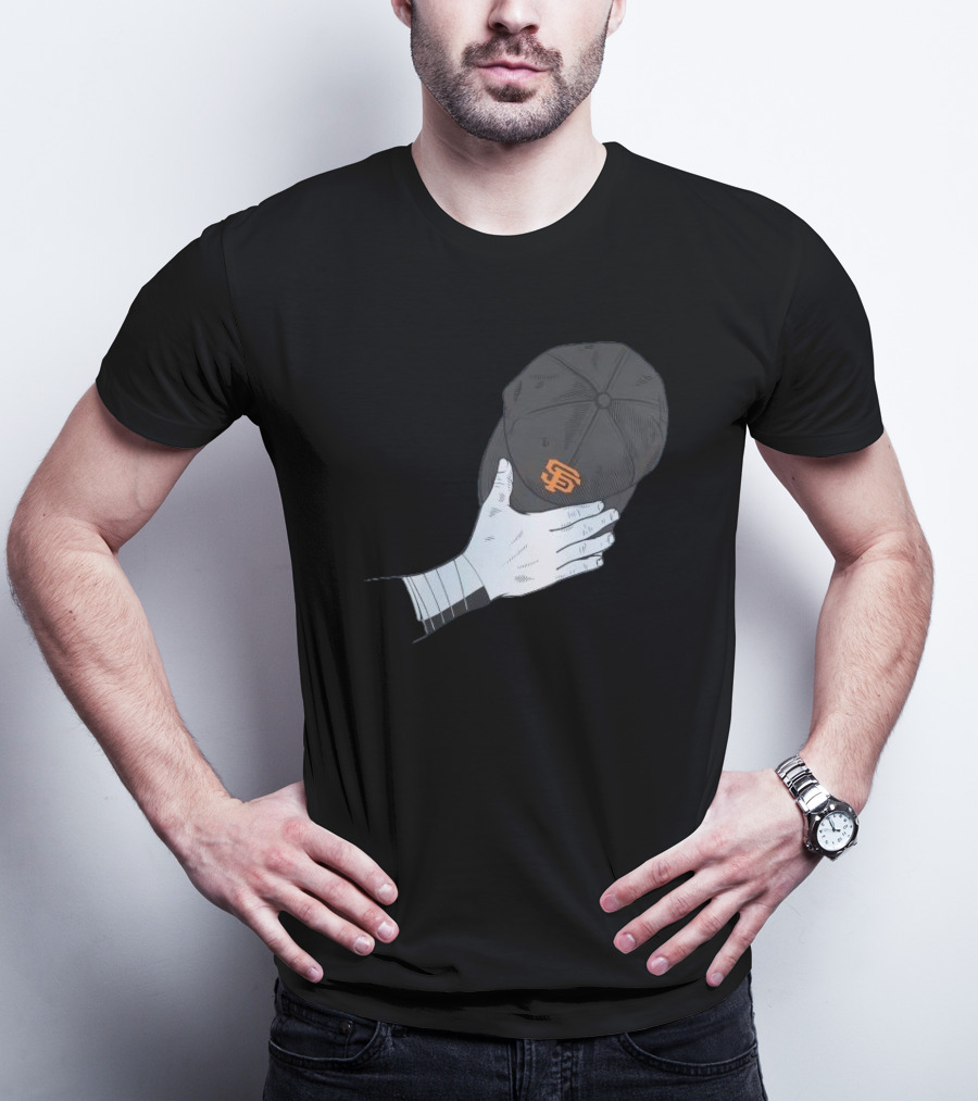 San Francisco Giants Logo Baseballism MLB Hand Holding Cap T-Shirt