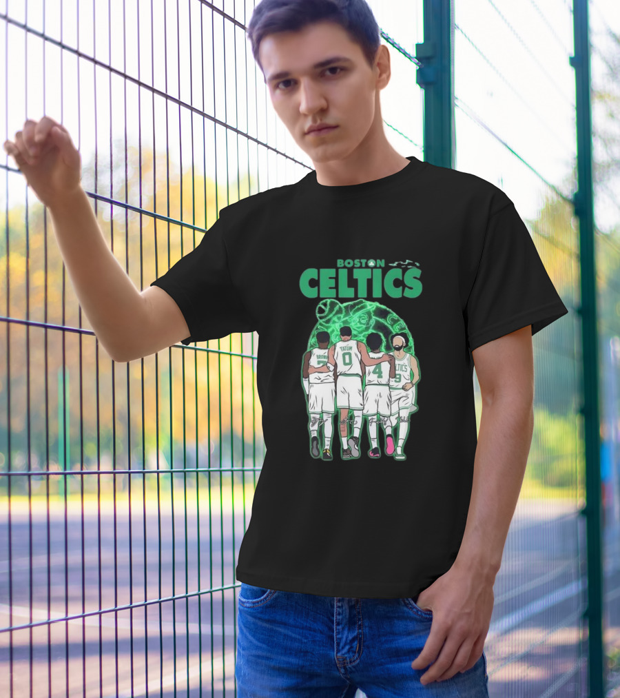 Boston Celtics Brown Tatum Holiday Derrick Signatures Basketball Players T-Shirt