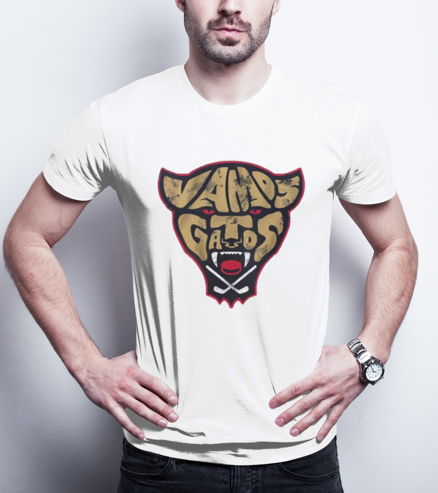 Florida Panthers Vamos Gatos Logo Cat Hockey T-Shirt