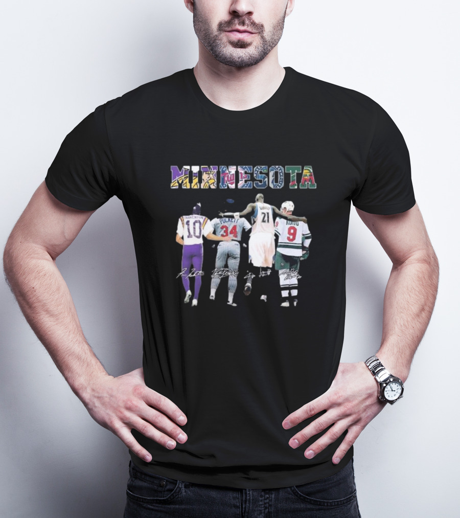 Minnesota Tarkenton Puckett Garnett Koivu Sports Legends Signatures T-Shirt