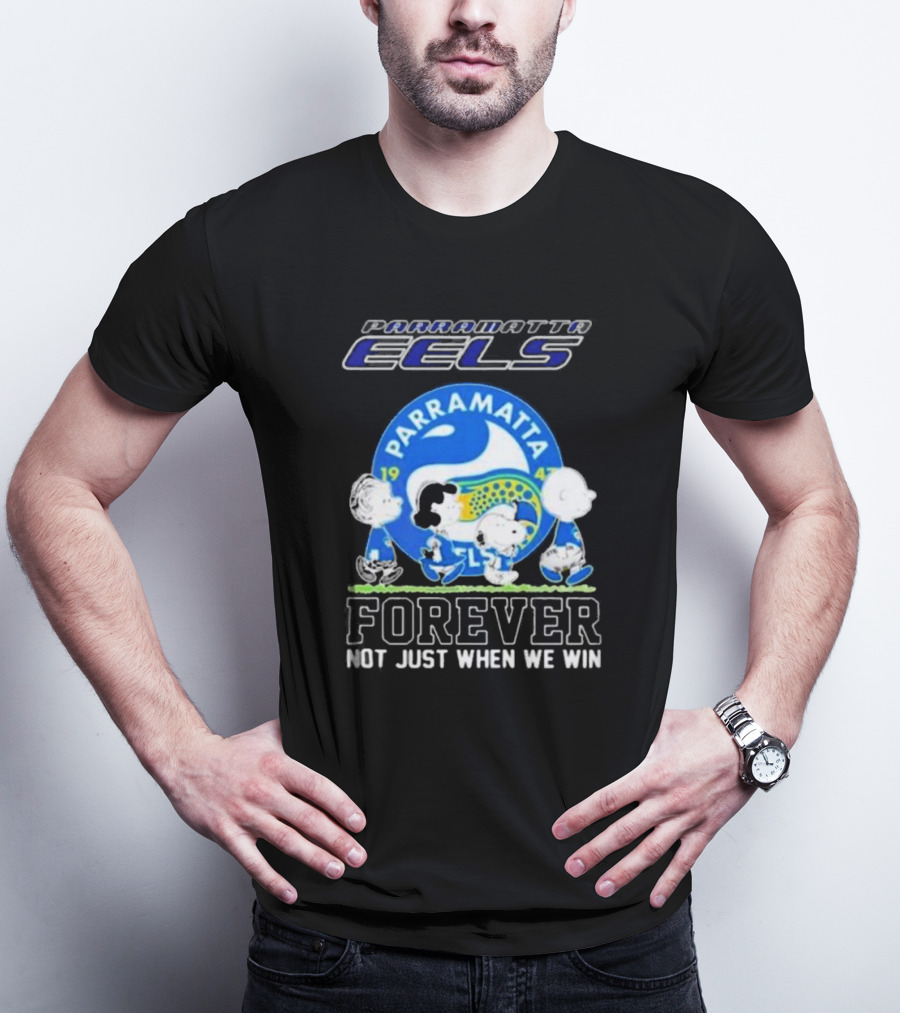 Parramatta Eels Peanuts Characters Walking Forever Not Just When We Win T-Shirt