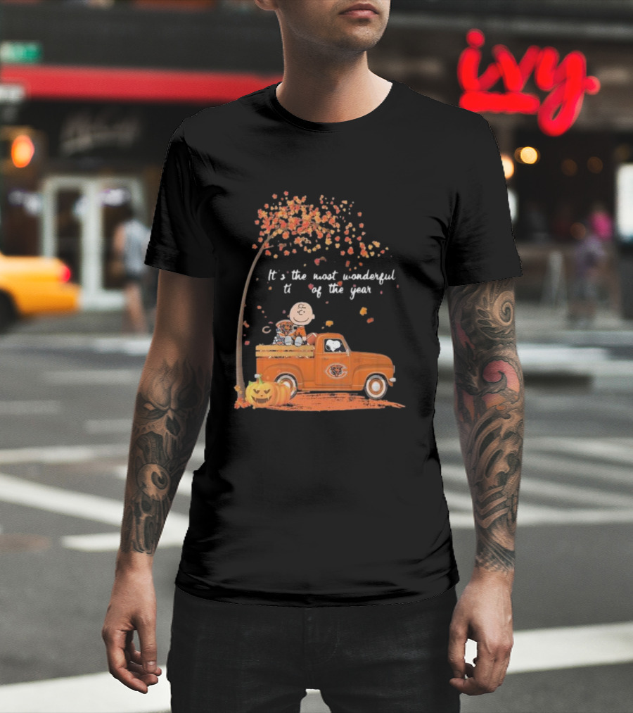 Charlie Brown Snoopy Chicago Bears Wonderful Time Of The Year T-Shirt