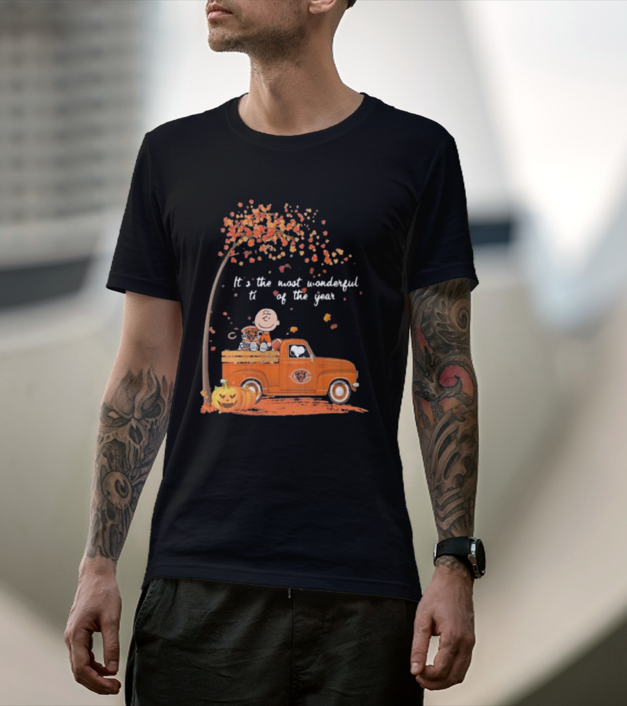 Charlie Brown Snoopy Chicago Bears Wonderful Time Of The Year T-Shirt
