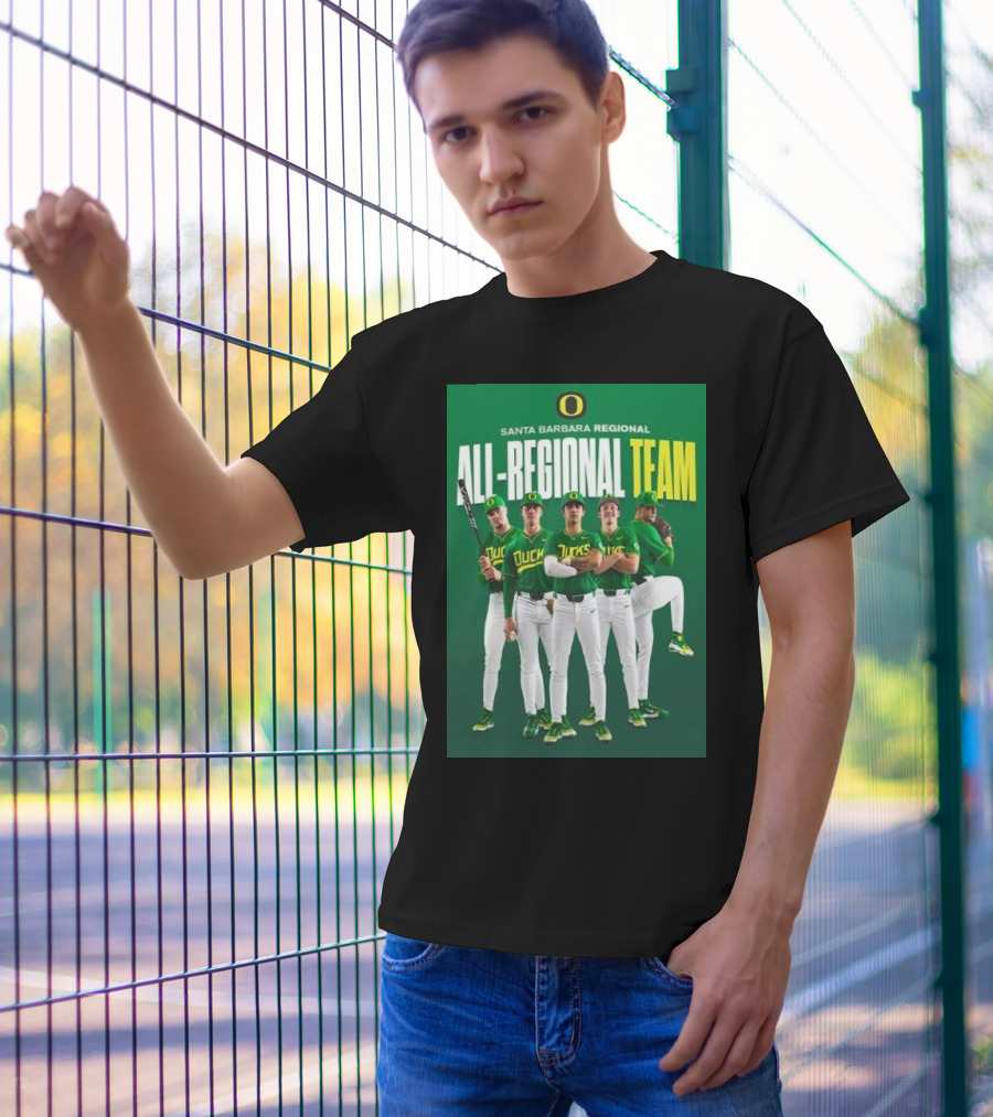 Santa Barbara Regional All-Regional Team Oregon Ducks Baseball T-Shirt