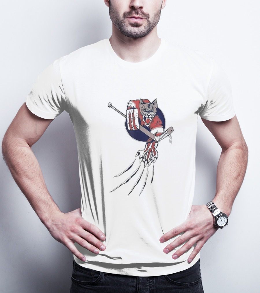 Player Goalie Beast Ice Panther Cat Cougar Hockey Claws T-Shirt