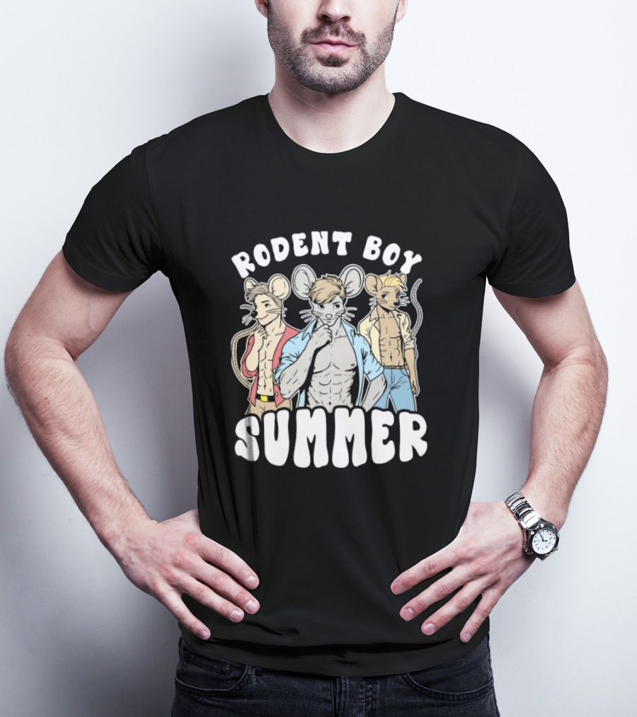 Rodent Boy Summer Anthro Trio With Sunglasses And Open T-Shirt