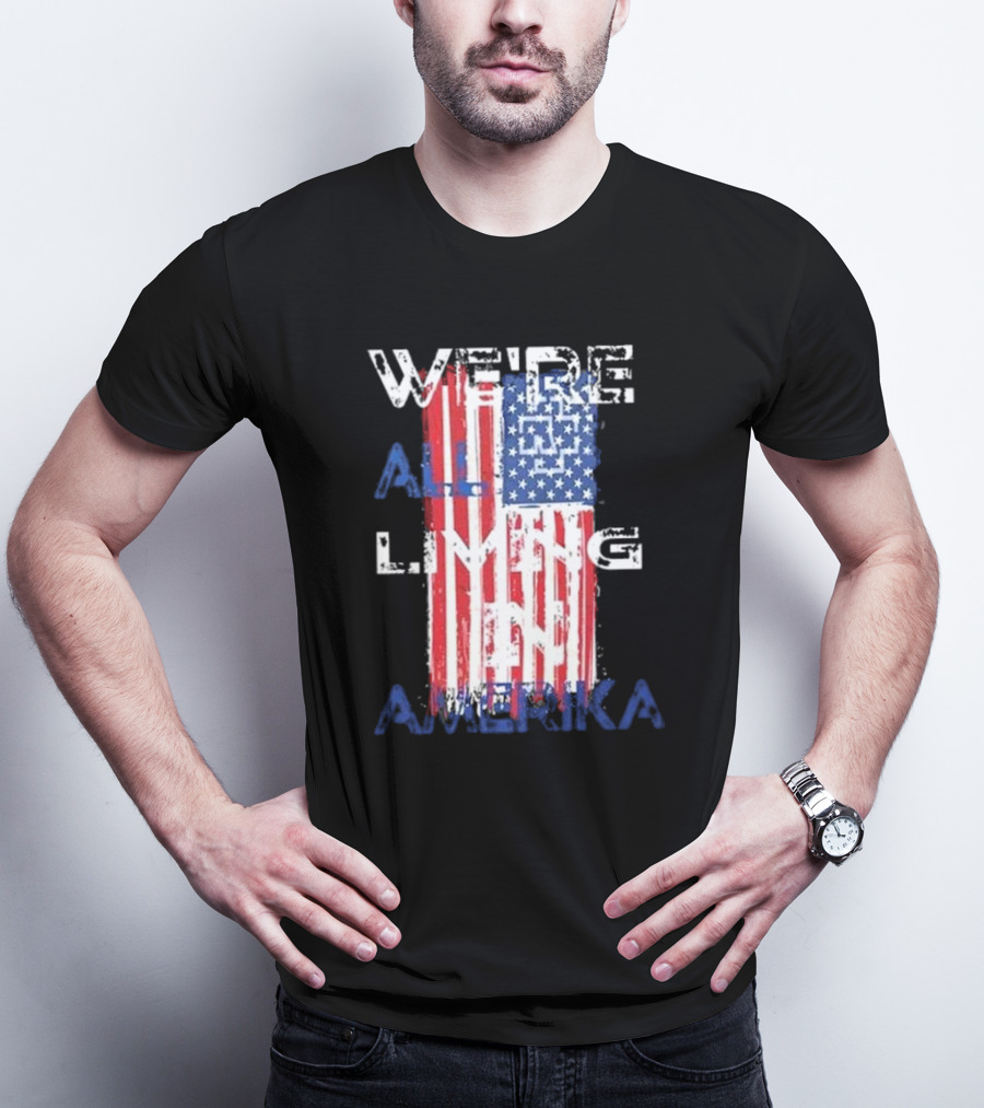 Rammstein Band We’re All Living In Amerika American Flag T-Shirt