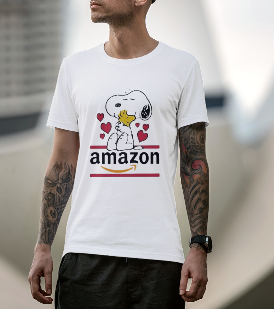 Snoopy Woodstock Hearts Amazon T-Shirt