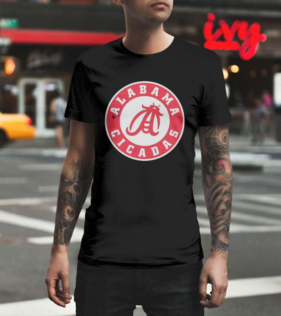 Alabama Cicadas Football Team NCAA Logo Red Circle T-Shirt