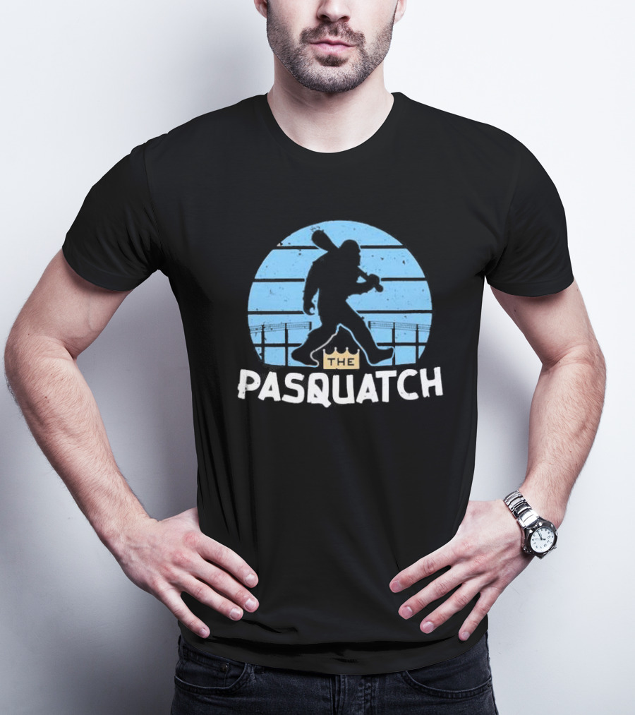 The Pasquatch Kansas City Royals Baseball Sasquatch Silhouette With Crown T-Shirt