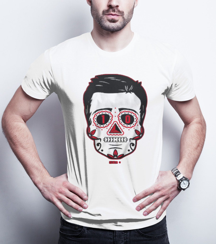 Drake Maye Sugar Skull Football Themed T-Shirt
