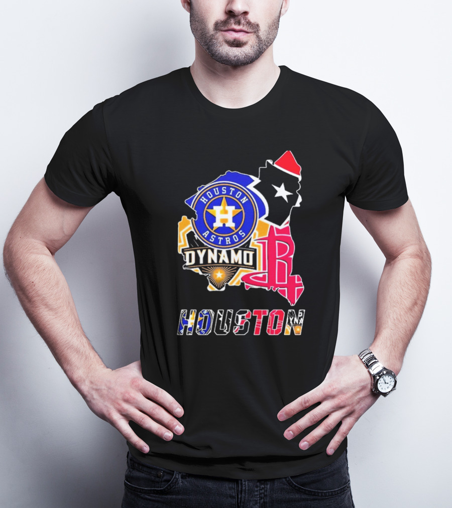 Houston Astros Dynamo Rockets Texas Map Sports Team T-Shirt