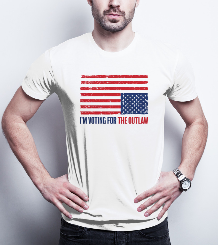 I’m Voting For The Outlaw Distressed American Flag T-Shirt