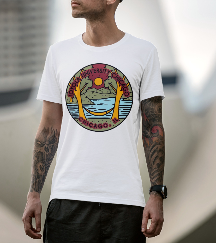 Loyola University Chicago IL Scenic Landscape Ramblers Comfort Colors T-Shirt