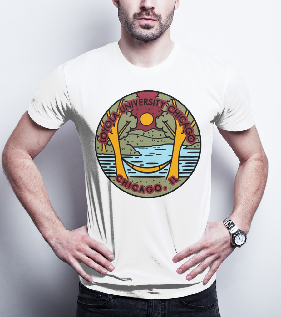 Loyola University Chicago IL Scenic Landscape Ramblers Comfort Colors T-Shirt