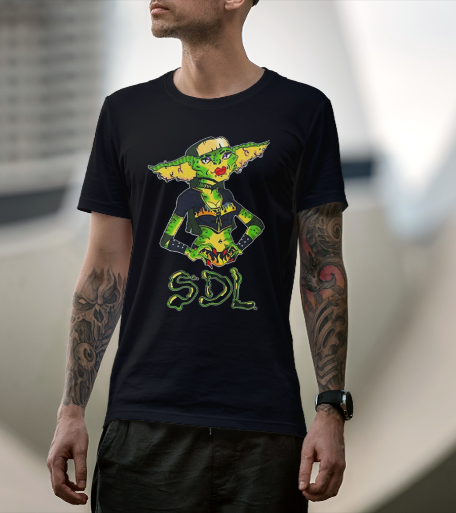 Steph De Lander SDL Gremlin Character In Punk T-Shirt