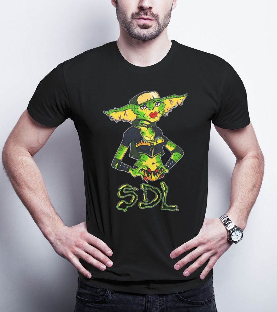 Steph De Lander SDL Gremlin Character In Punk T-Shirt