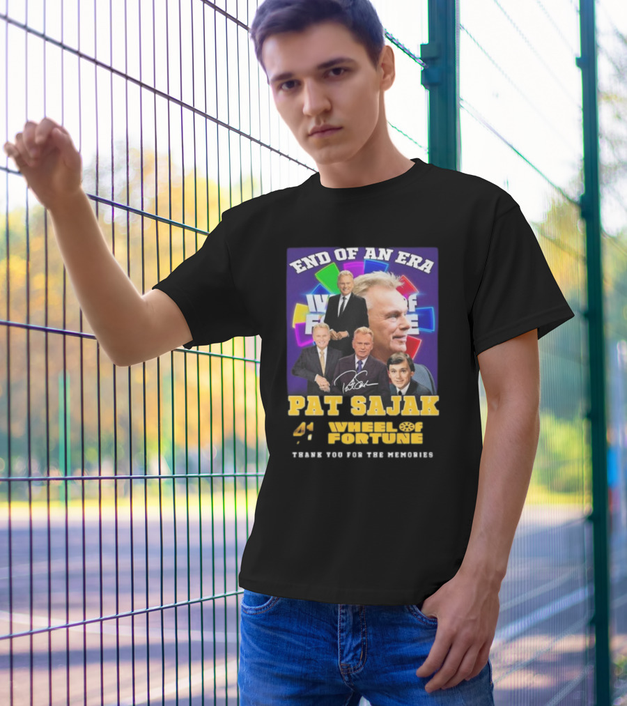 End Of An Era Pat Sajak 41 Wheel Of Fortune Thank You For The Memories T-Shirt