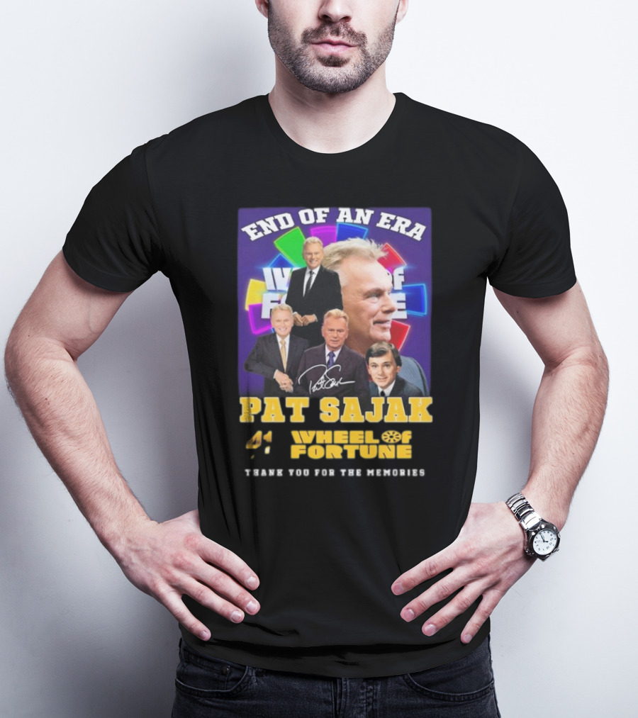 End Of An Era Pat Sajak 41 Wheel Of Fortune Thank You For The Memories T-Shirt