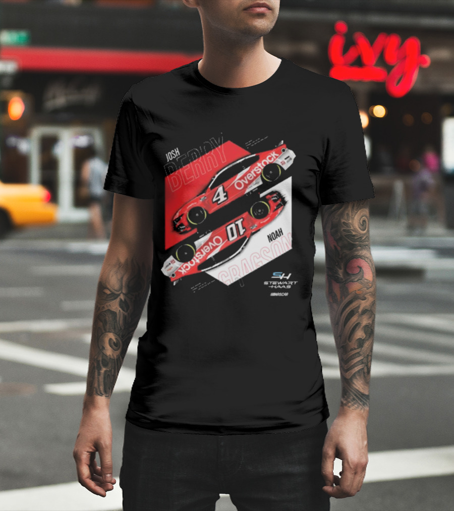 Josh Berry Noah Gragson Overstock Stewart-Haas Racing Car Designs NASCAR T-Shirt