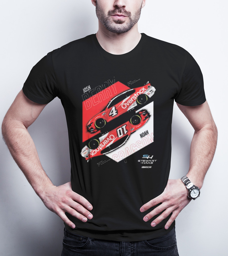 Josh Berry Noah Gragson Overstock Stewart-Haas Racing Car Designs NASCAR T-Shirt