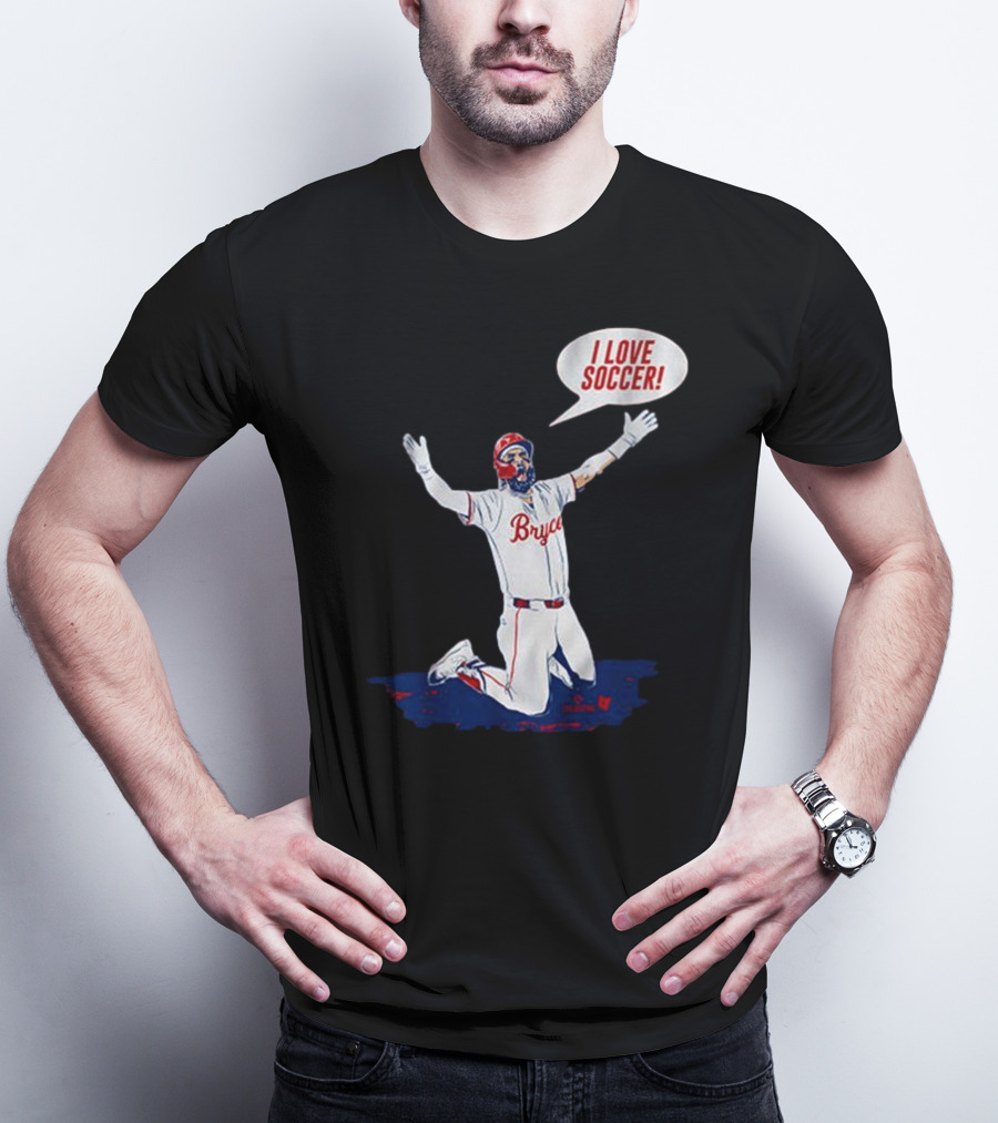 Bryce Harper I Love Soccer Celebration Player Kneeling On Ground T-Shirt