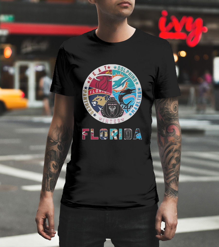 Florida Heat Dolphins Marlins Inter Panthers Sports T-Shirt