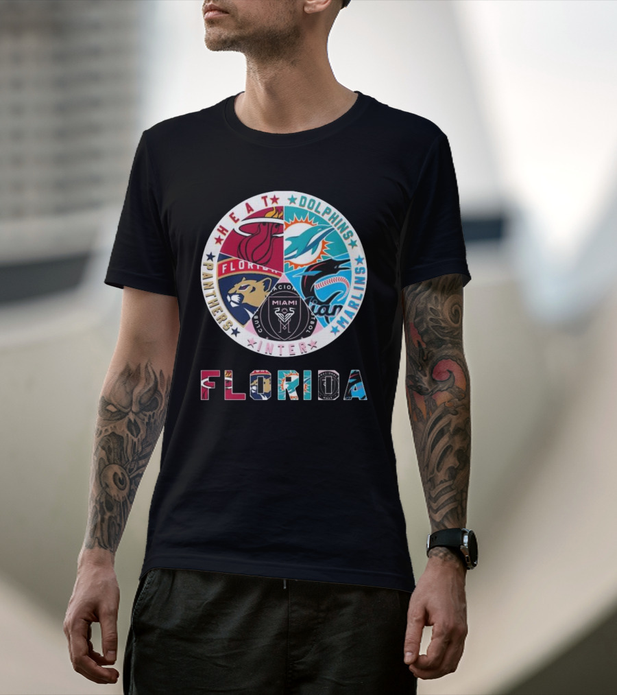 Florida Heat Dolphins Marlins Inter Panthers Sports T-Shirt