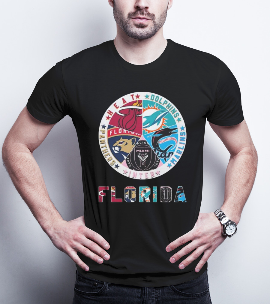 Florida Heat Dolphins Marlins Inter Panthers Sports T-Shirt