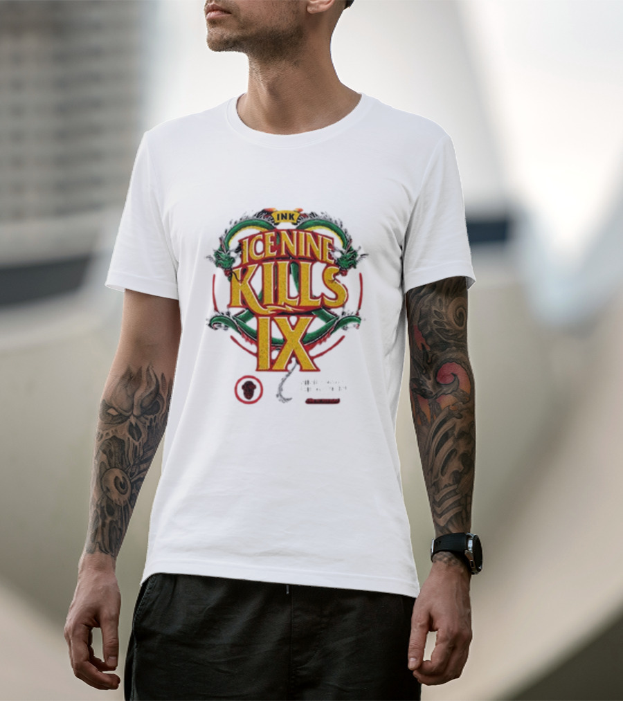 Ice Nine Kills IX Double Dragon Nine Times The Action INK Horror Inked T-Shirt