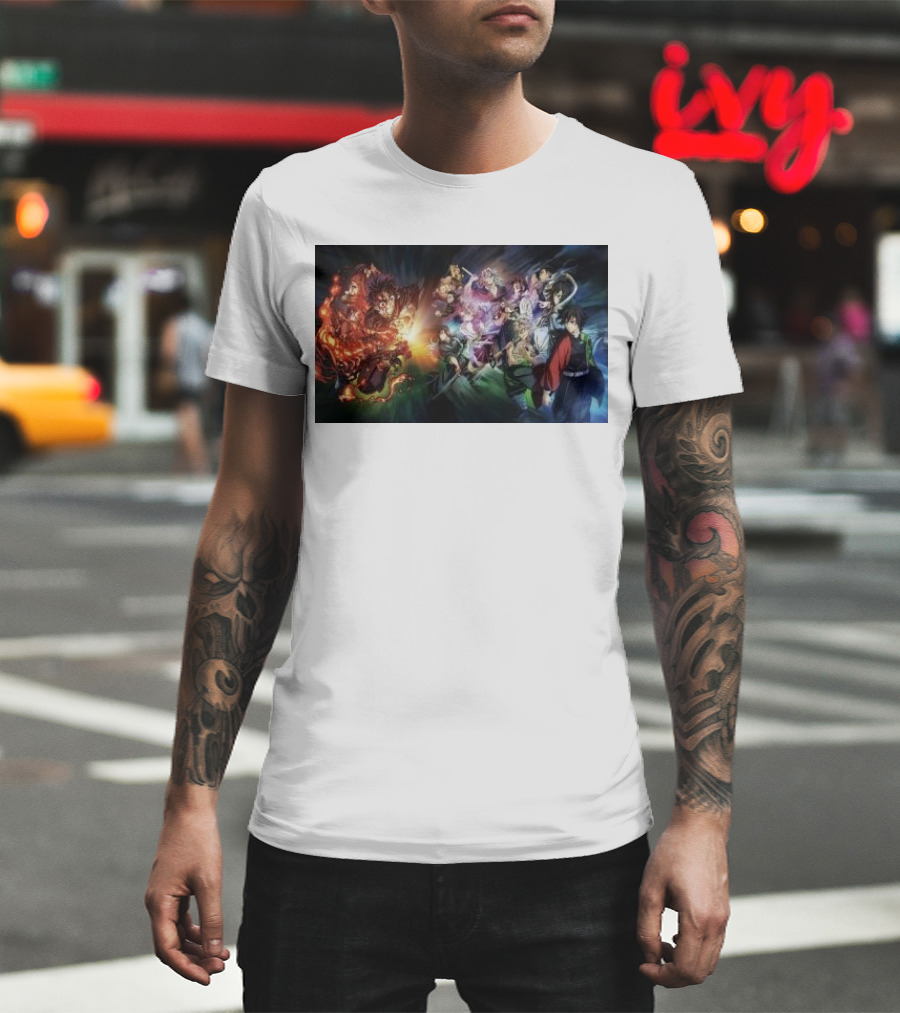 Demon Slayer Kimetsu No Yaiba Epic Hashira Training Battle Scene T-Shirt