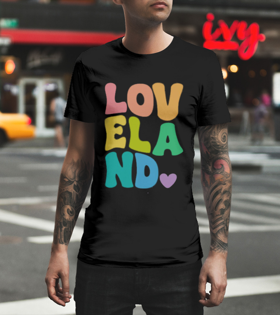 Loveland Rainbow Letters With Heart T-Shirt