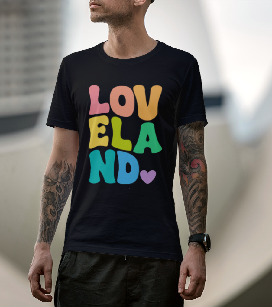 Loveland Rainbow Letters With Heart T-Shirt