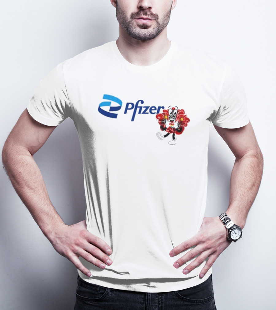 Pfizer New Mascot Clotty With Bear Character And Energy Burst T-Shirt