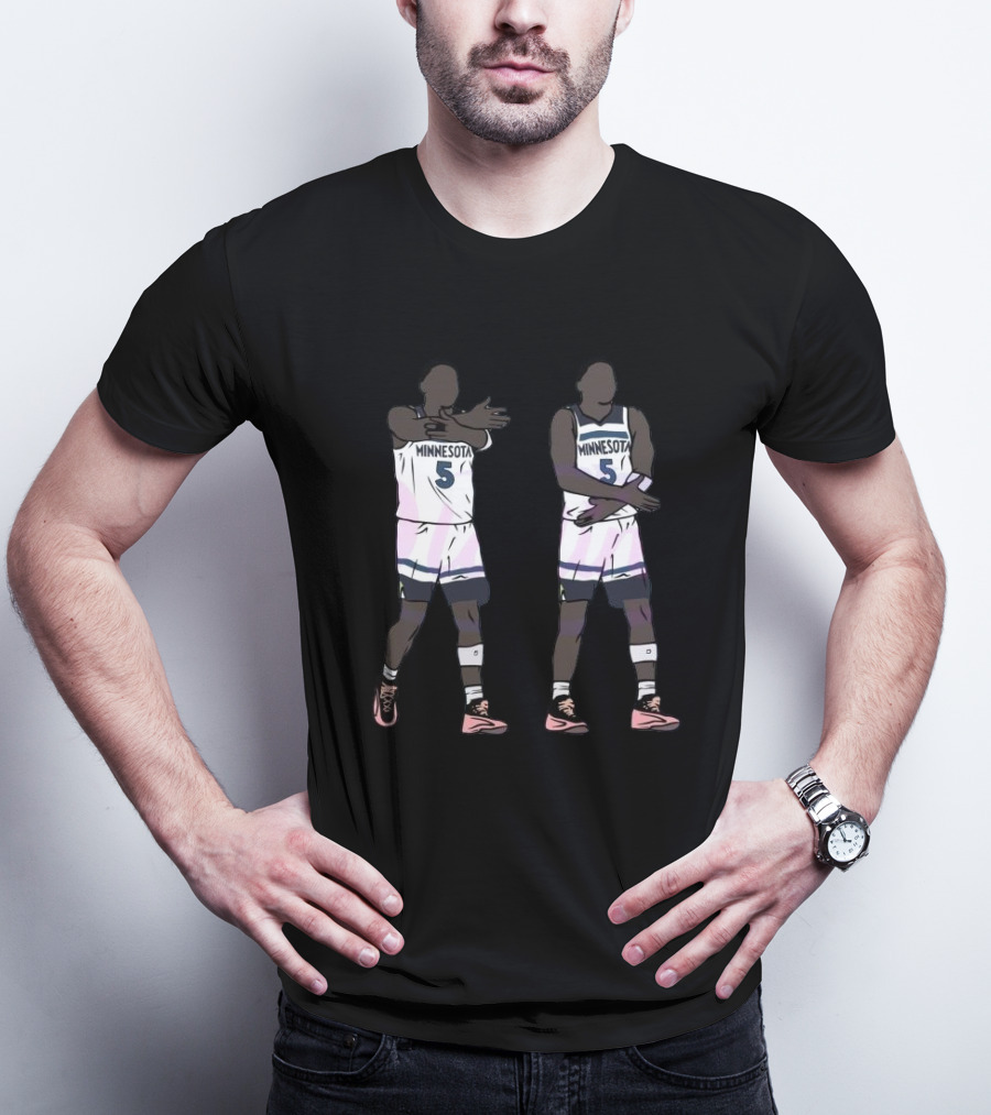 Minnesota Number 5 Chop Celebration Basketball Player Action T-Shirt