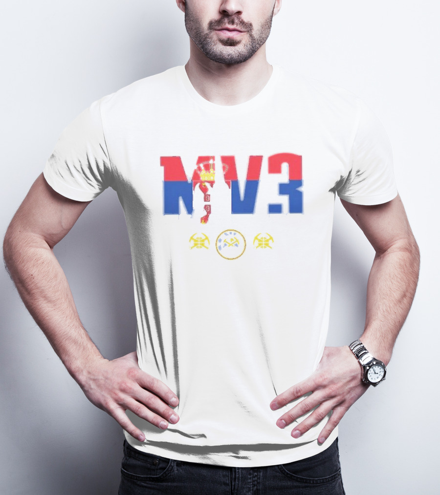 Denver Nuggets MV3 Serbian Flag Icons T-Shirt