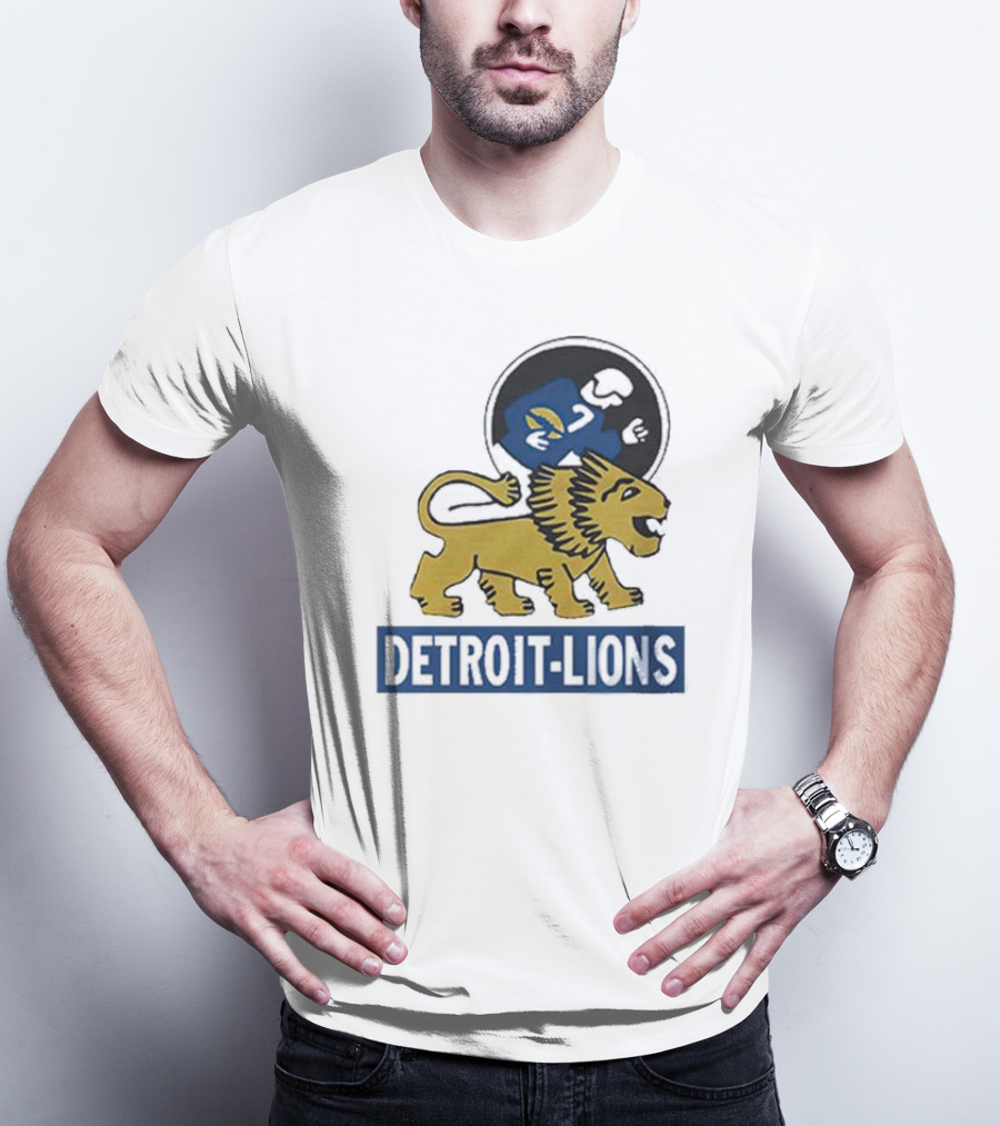 Detroit Lions Vintage Logo Golden Lion T-Shirt